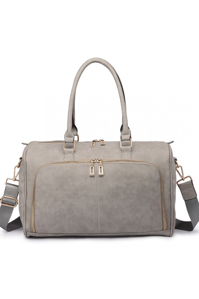 Set Geanta de Maternitate Miss Lulu din Piele ecologica Gri - eMAG.ro