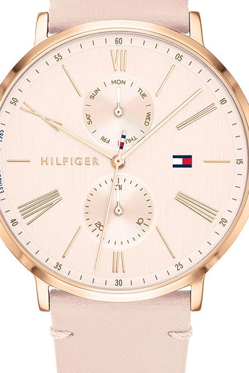 Tommy Hilfiger, Кварцов часовник с кожена каишка, Rose Gold - eMAG.bg