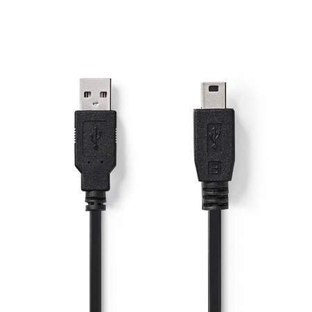 Cablu USB 2.0 USB A tata - Mini USB tata 2 m negru Nedis - eMAG.ro