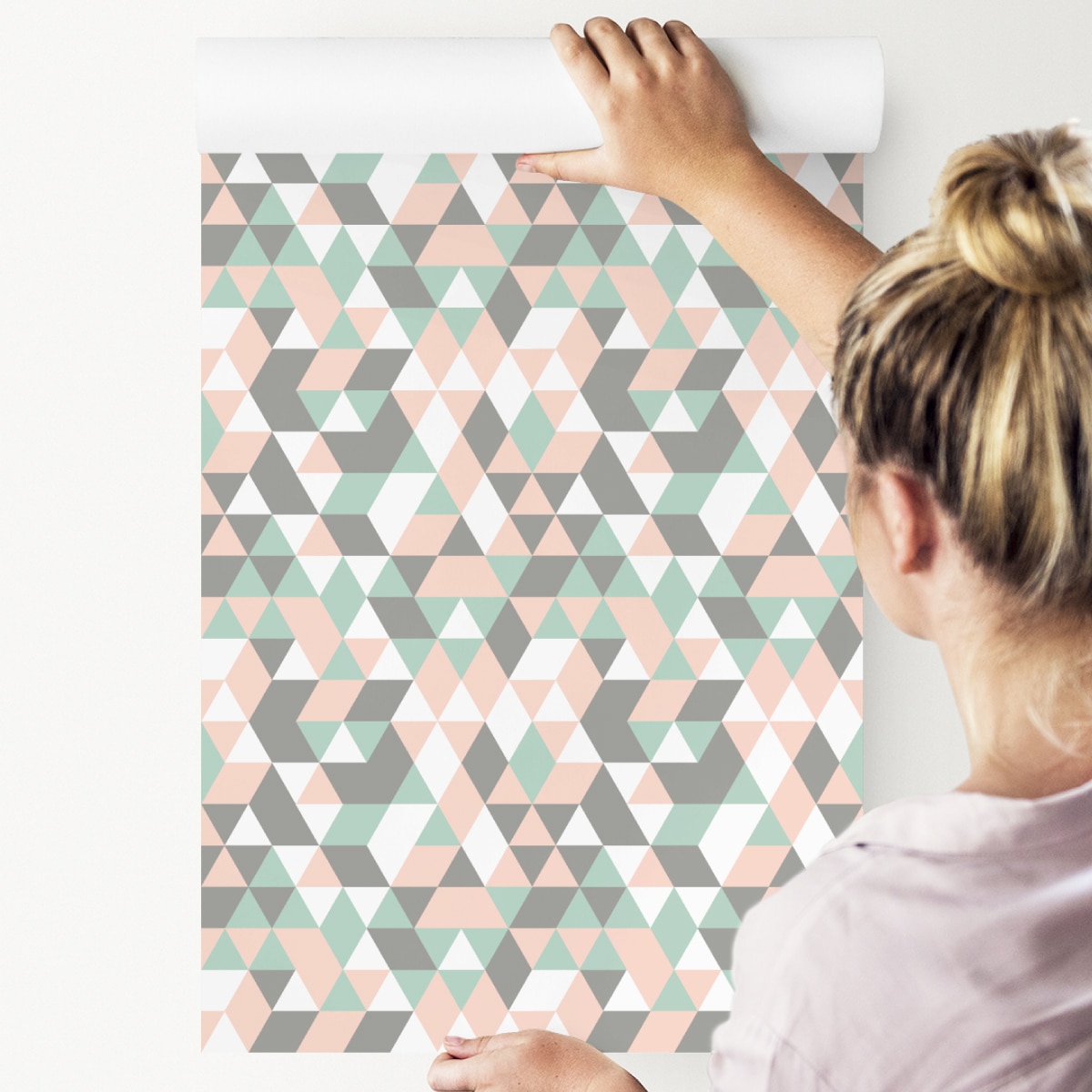 Tapet GEOMETRIC Triunghiuri Colorate Stil Retro 53cm x 10m - eMAG.ro