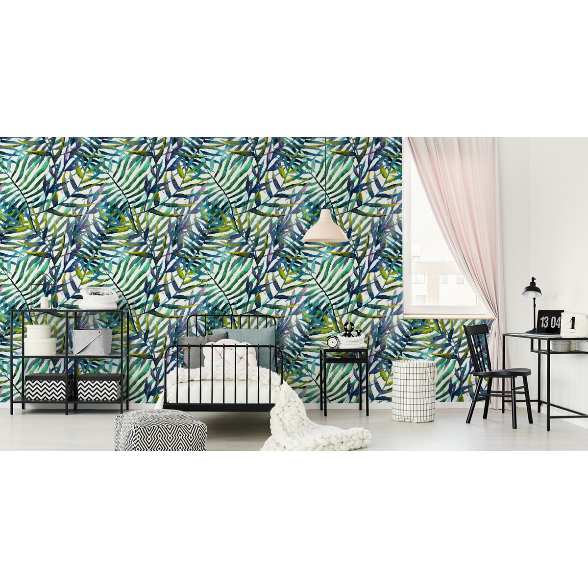 Tapet Frunze Acuarela, Fototapet 53cm x 10m - eMAG.ro