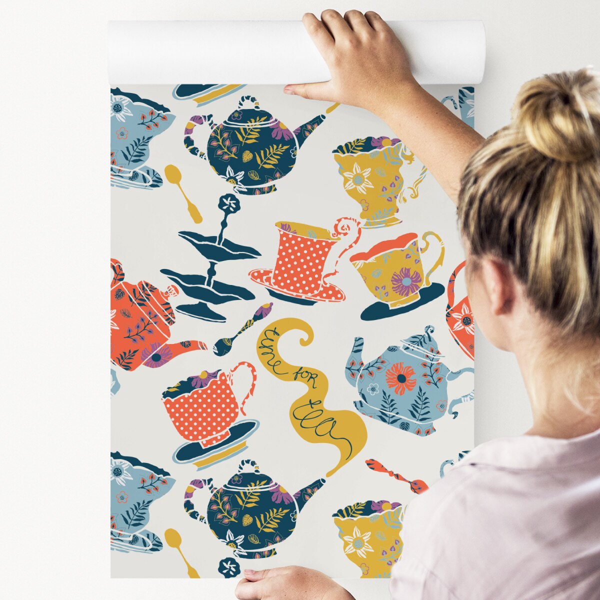 Tapet Bucatarie Set de Ceai Colorat, Fototapet 53cm x 10m - eMAG.ro