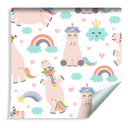Tapet Copii Unicorni si Curcubeu 53cm x 10m - eMAG.ro