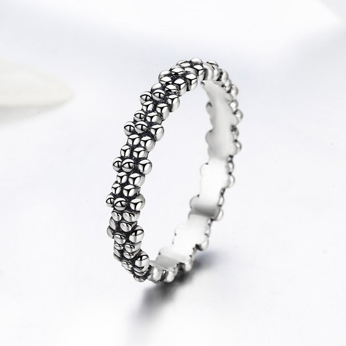 Inel din argint patinat cu Floricele Infinite 6 - eMAG.ro