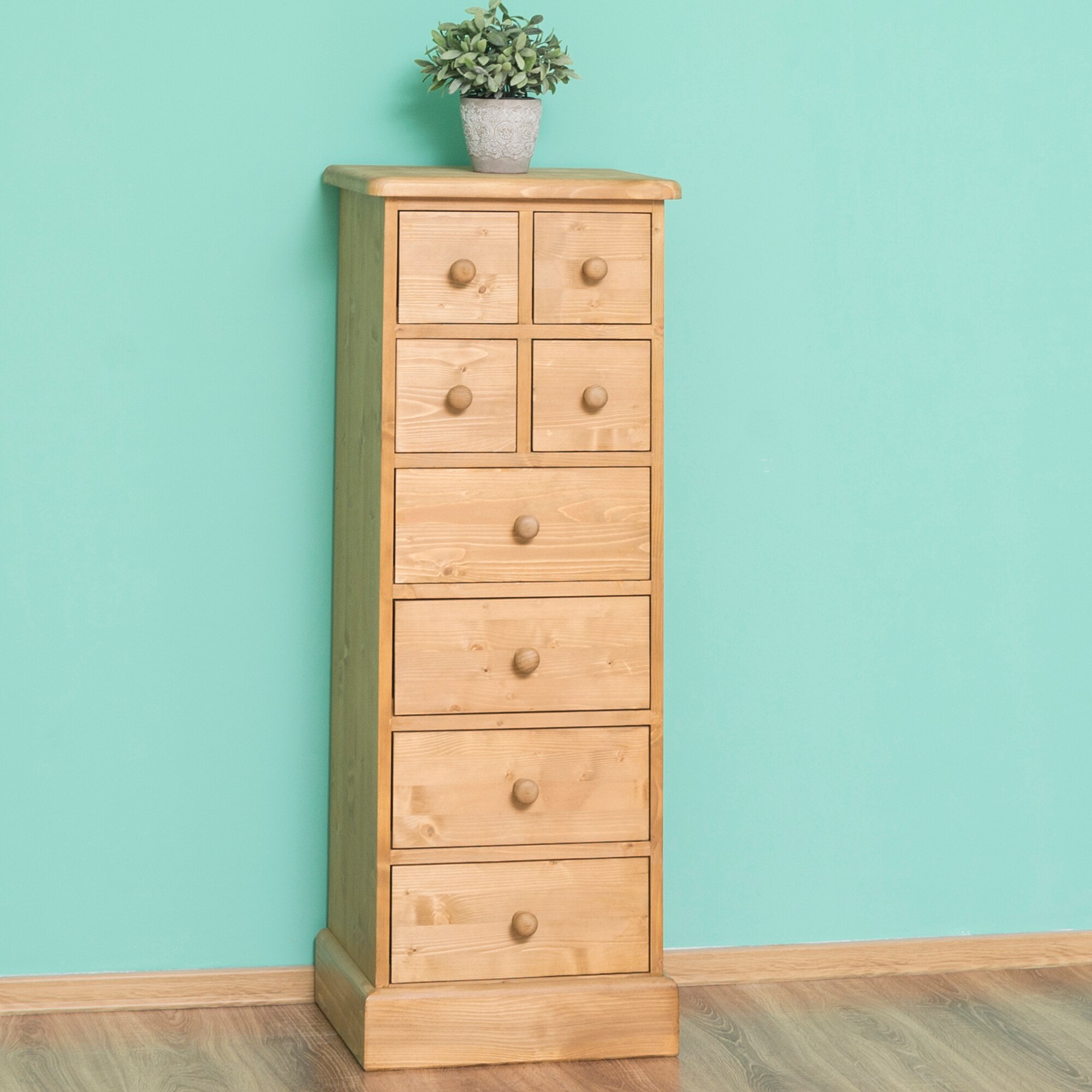 Comoda ingusta cu 8 sertare, culoare natural - eMAG.ro