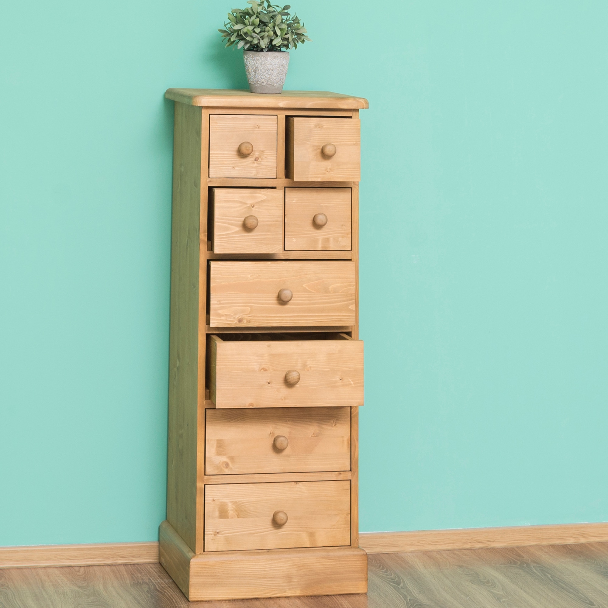 Comoda ingusta cu 8 sertare, culoare natural - eMAG.ro