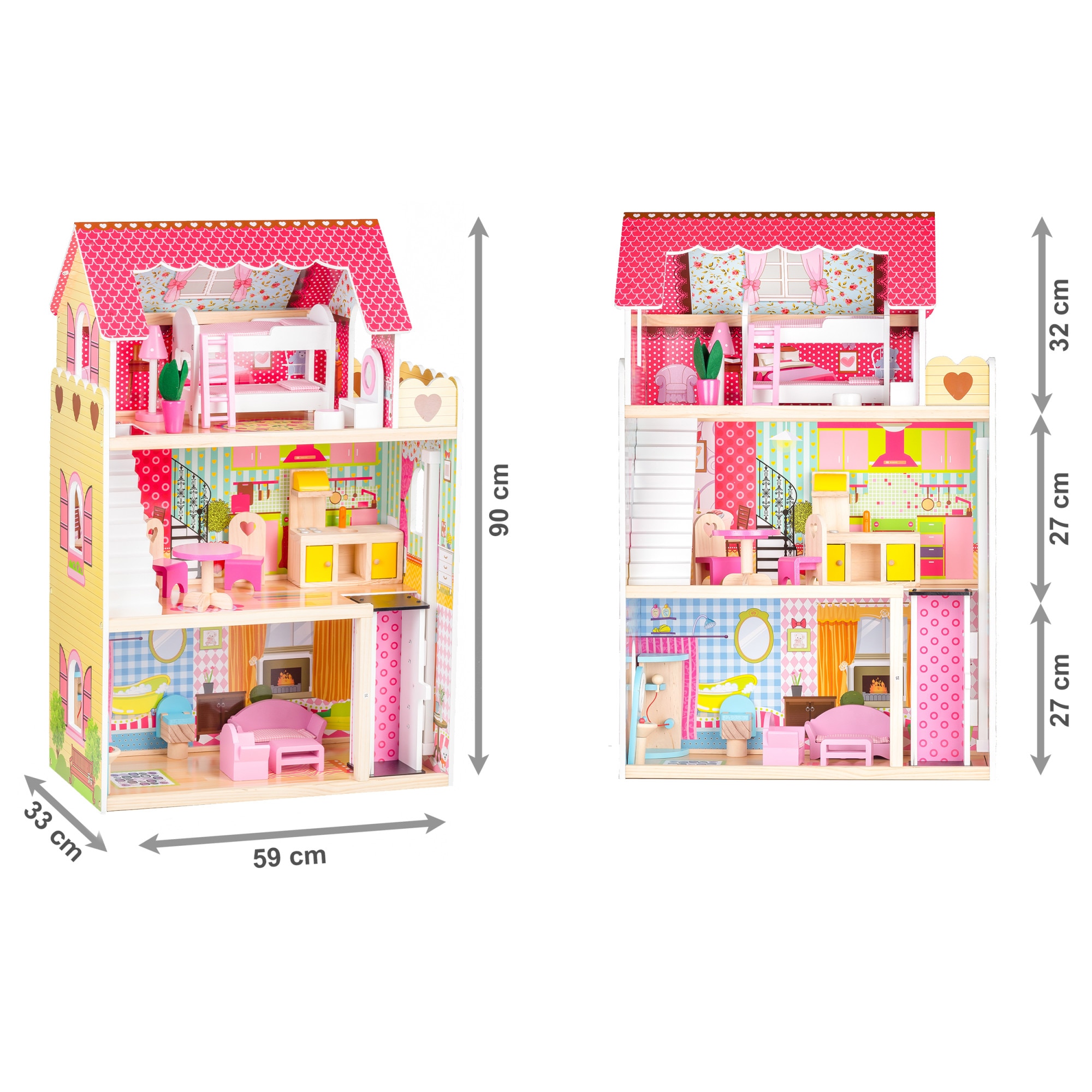 Casuta de papusi din lemn cu LIFT idealSTORE, MALIBU RESIDENCE DOLL ...