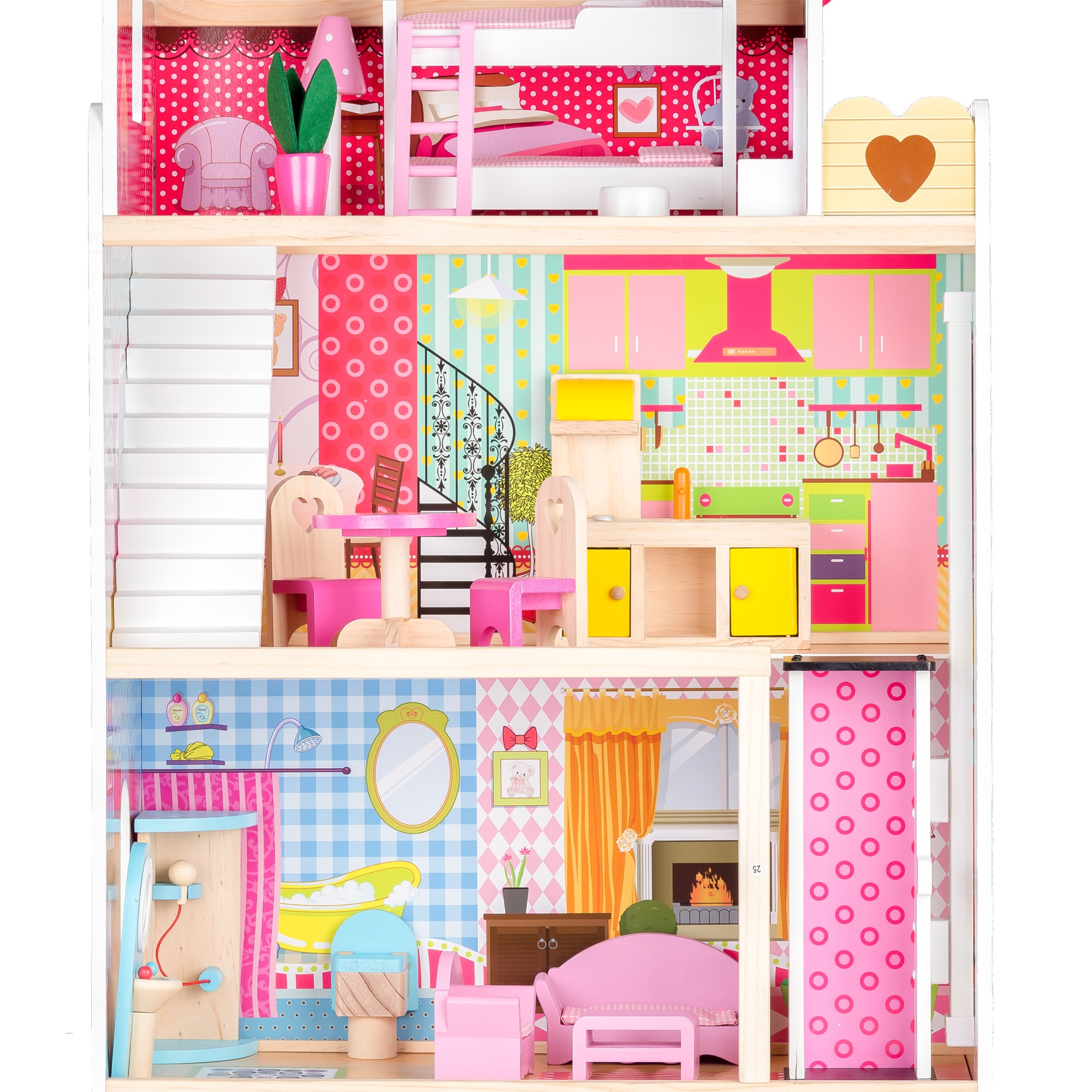 Casuta de papusi din lemn cu LIFT idealSTORE, MALIBU RESIDENCE DOLL ...