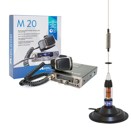 Комплект радиостанция CB Midland M20 + Aнтена PNI ML70 с магнит ASQ ...