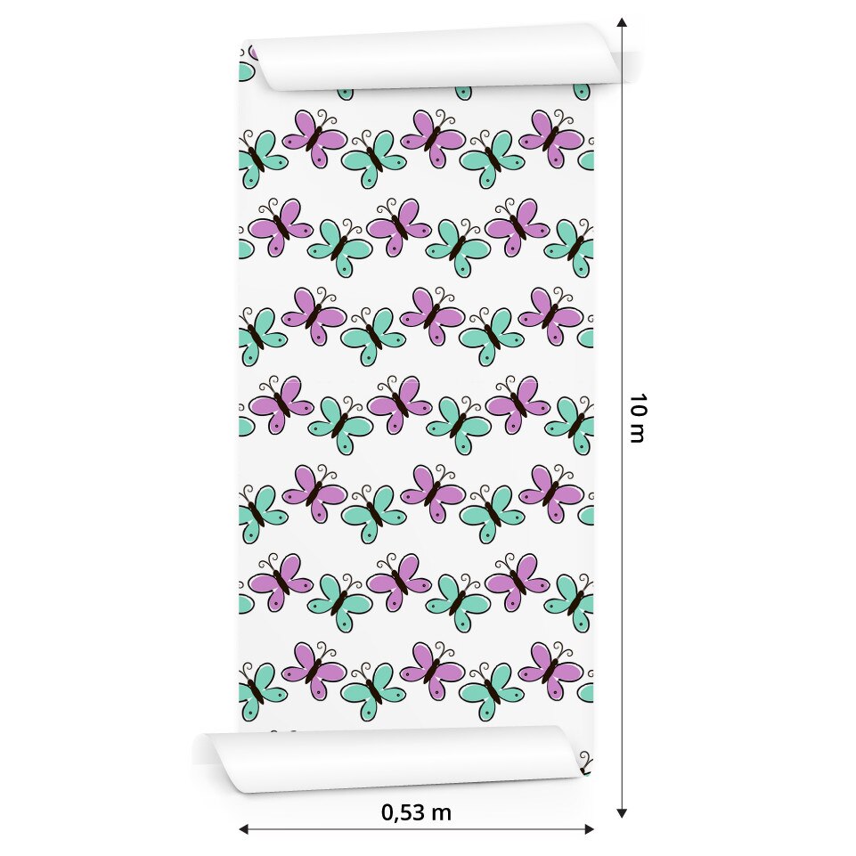 Tapet Copii Fluturasi Colorati 53cm x 10m - eMAG.ro