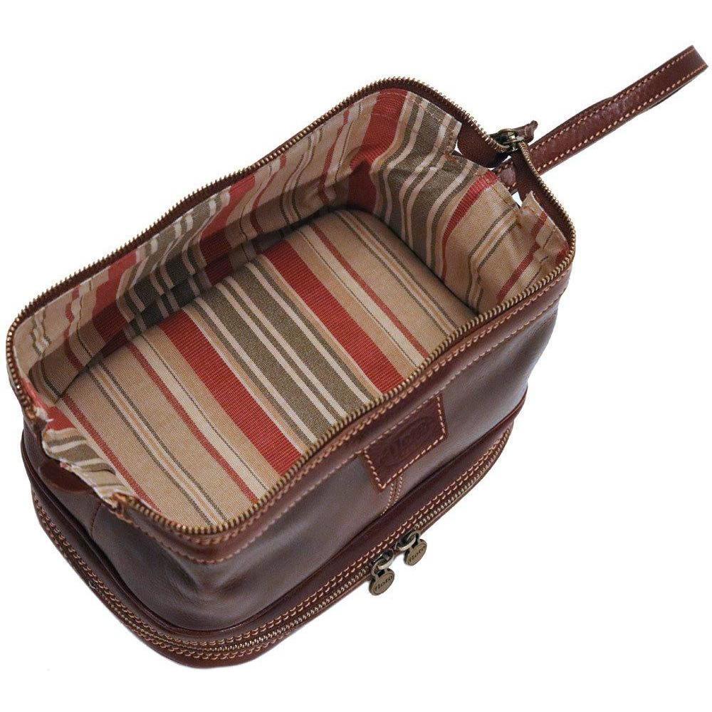 Geanta cosmetice barbati, din piele naturala vachetta, Util Land ...