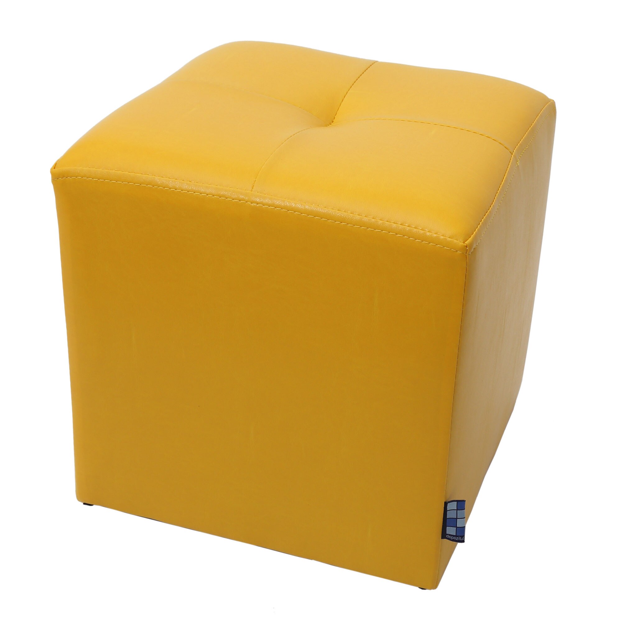 Taburet Cool, piele ecologica Galben - eMAG.ro