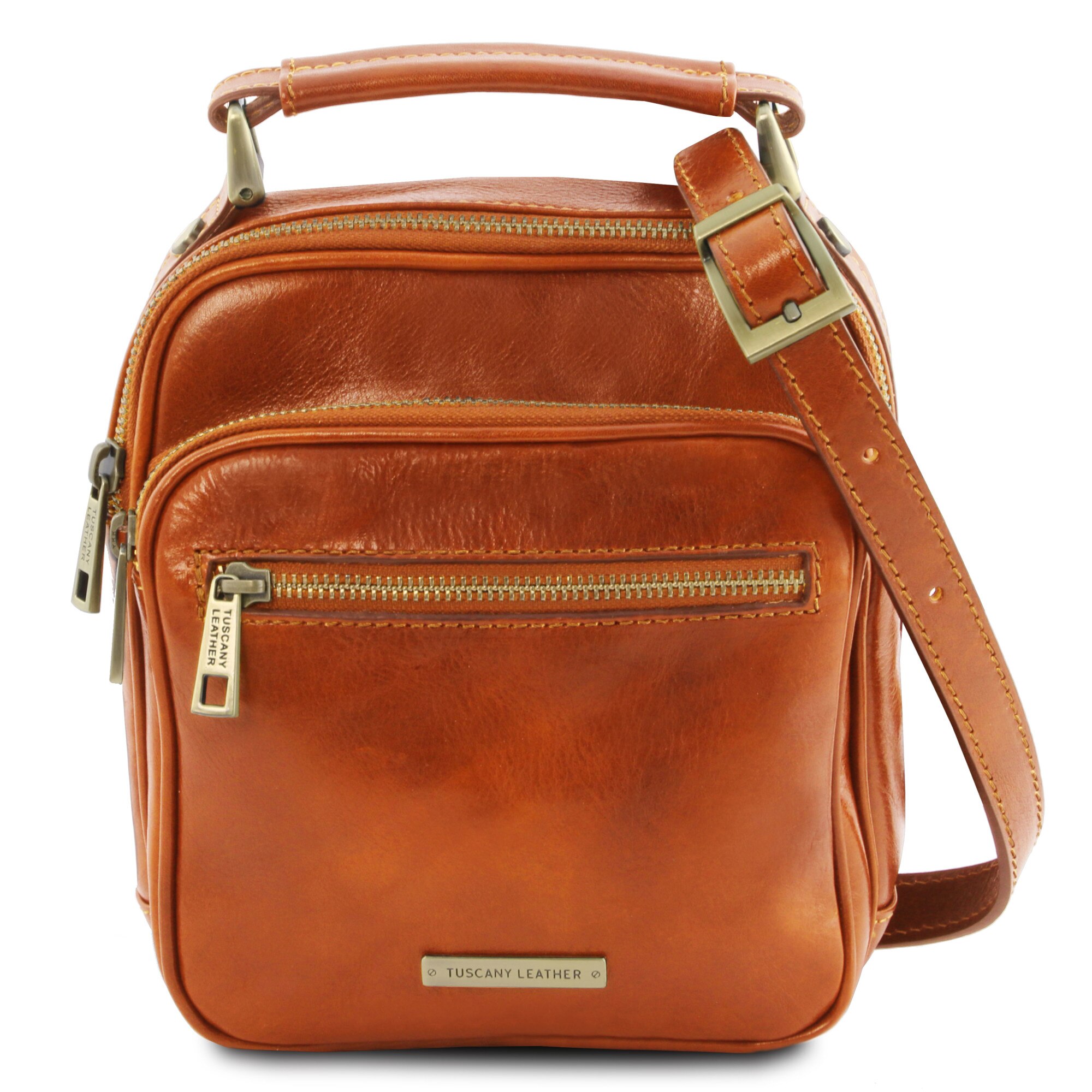 Geanta barbati din piele naturala honey, Tuscany Leather, Paul - eMAG.ro