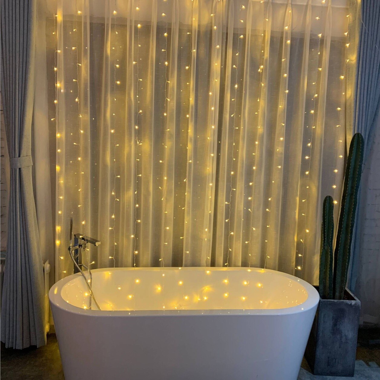 Instalatie de Craciun Tip Ploaie/Perdea Fir Alb 2 m X 2.5 m 480 Leduri ...