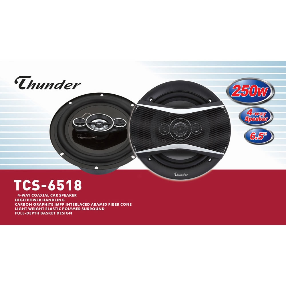 Set 2 Difuzoare Auto Thunder TCS-6518, 6,5 inci, 16,5 cm, 4 Ohm, 2 buc ...