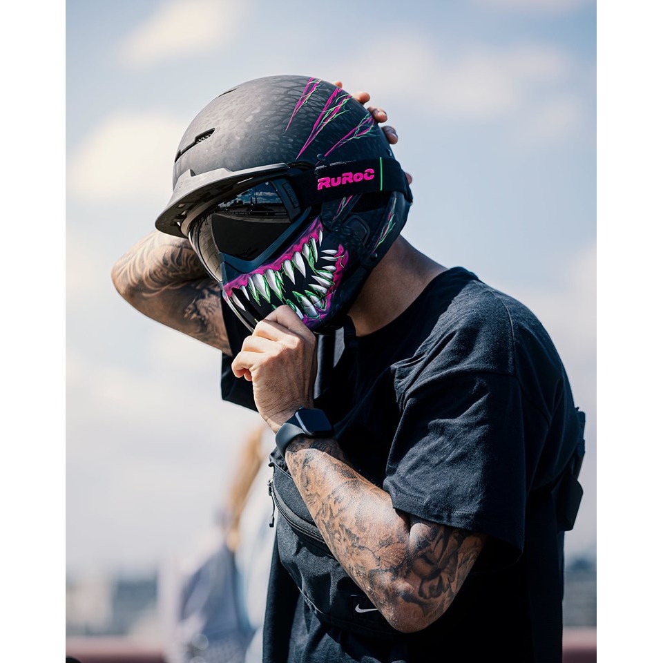 Casca Ruroc, model RG1-DX Editie Limitata Toxin, culoare negru, M/L ...