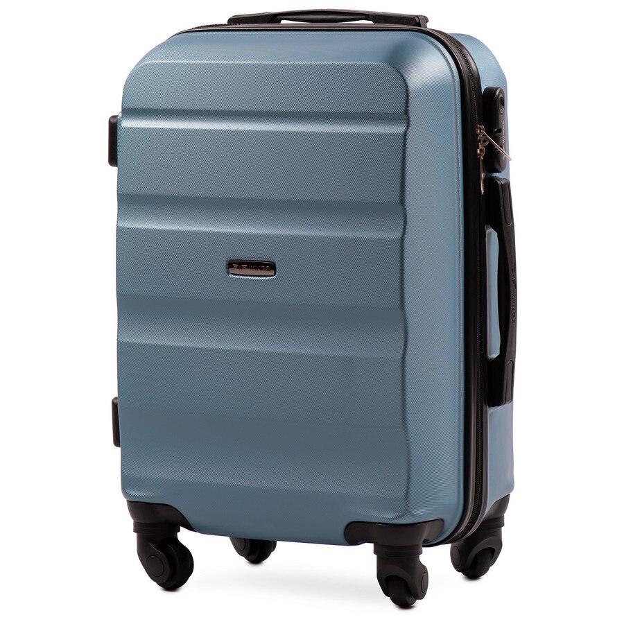 Troler Cabina, WINGS, ABS, 4 Roti, AT01- 55 cm, Albastru - eMAG.ro