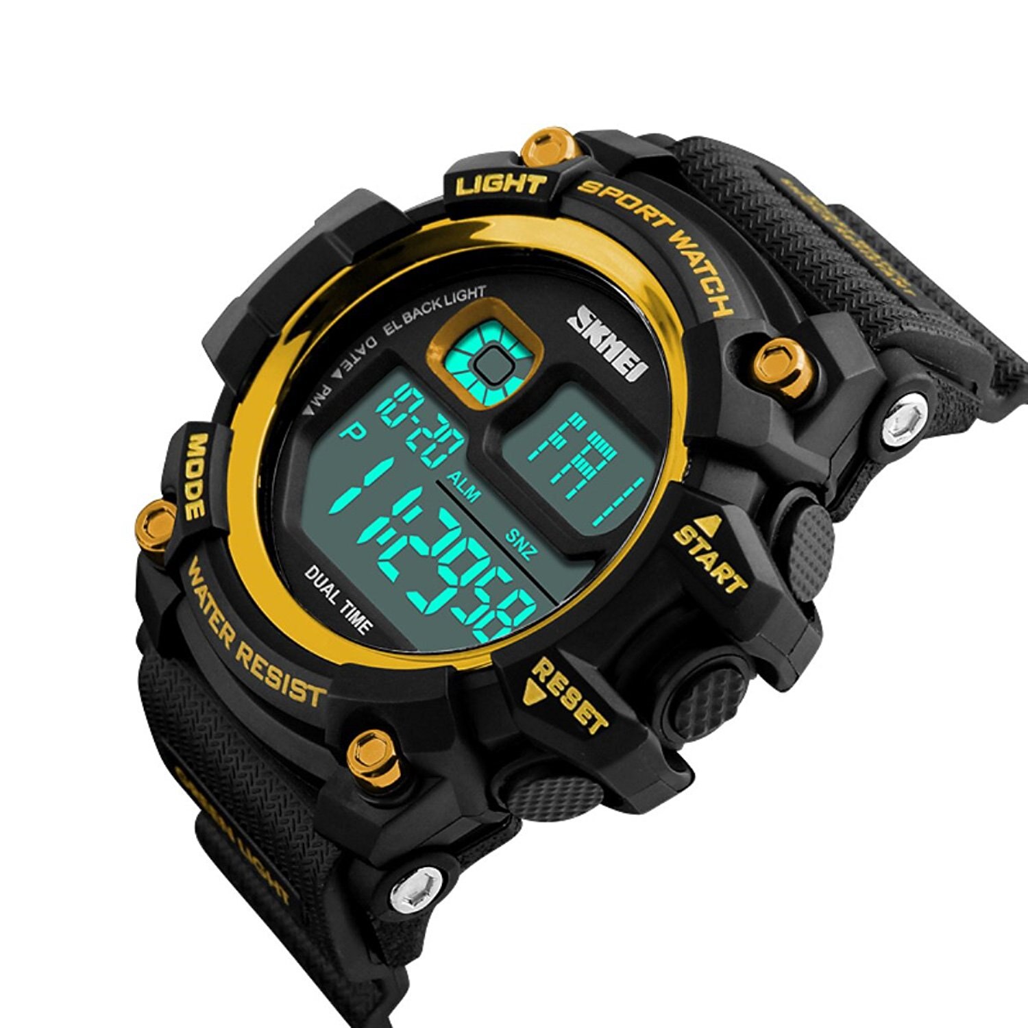 Ceas sport pentru barbati Shiny Digital, Auriu - eMAG.ro