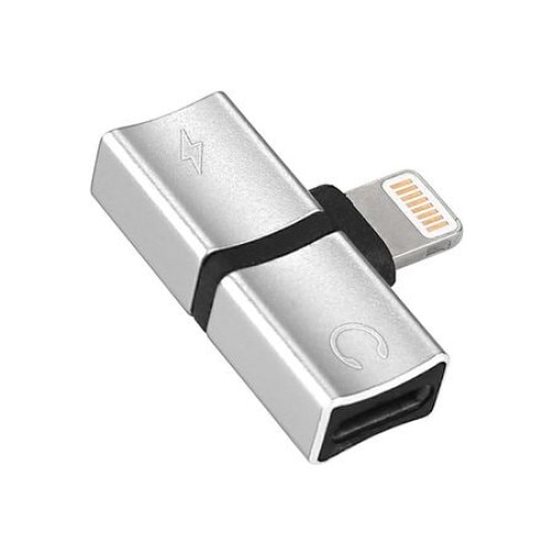 Adaptor 2 in 1 pentru iPhone, iPad, Lightning, casti si charger ...