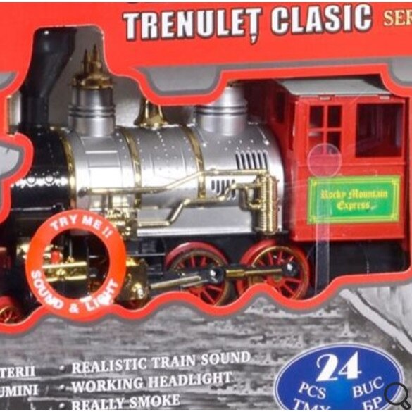 Tren muzical de jucarie, pe baterii, trenulet electric cu locomotiva ...