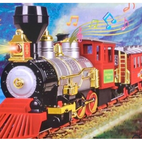 Tren muzical de jucarie, pe baterii, trenulet electric cu locomotiva ...