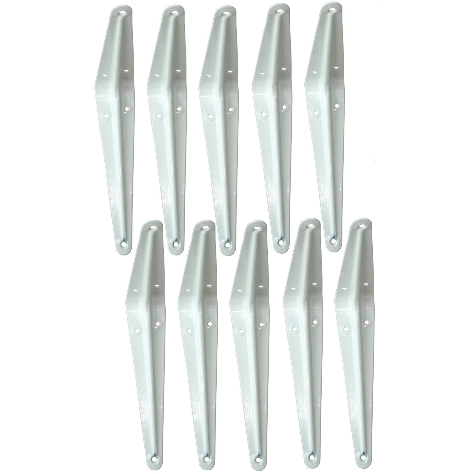 Set de console pentru rafturi AERZETIX, 150 х 125 mm, 10 bucati, alb ...