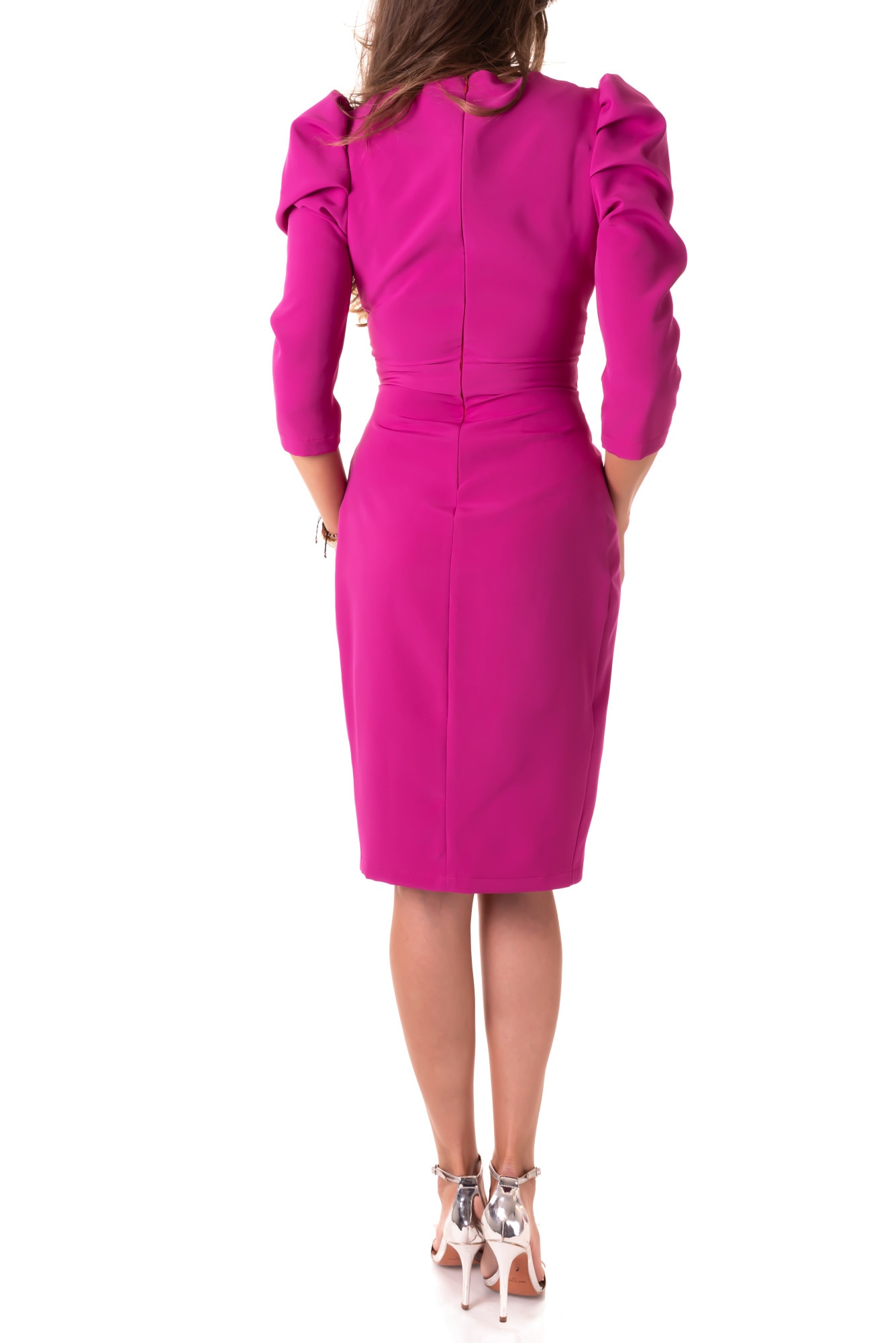 Rochie eleganta Tulip, culoare Ciclam, marime M - eMAG.ro