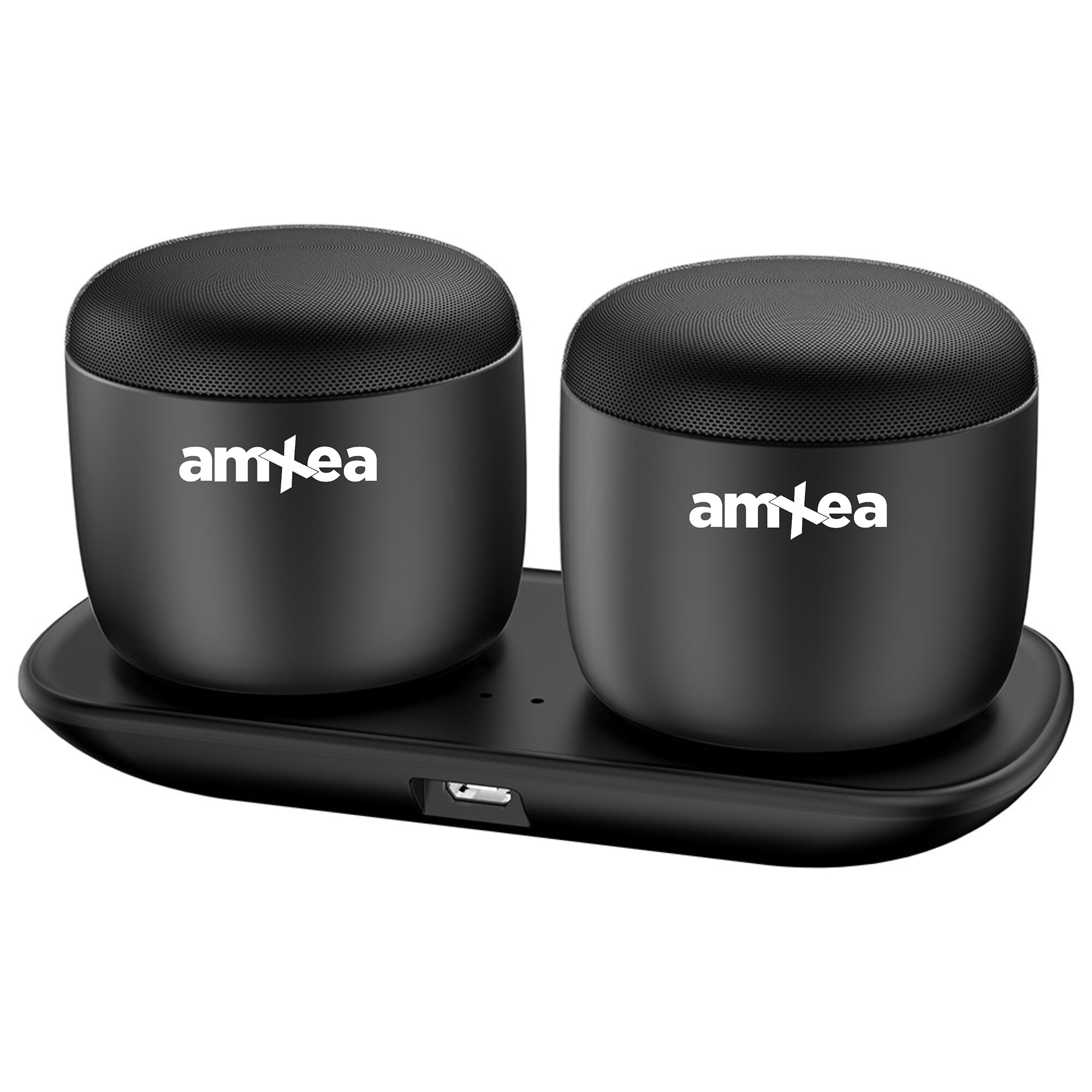 Set 2 Boxe portabile amXea F2 Negru cu statie de alimentare, wireless ...