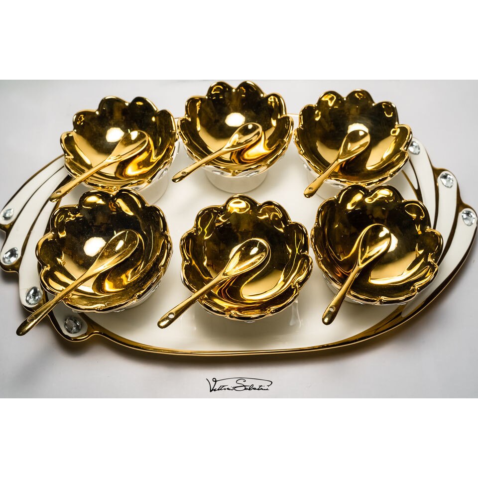 Set Cupe pentru Inghetata 13 piese din ceramica fina Vittorio Sabatini ...