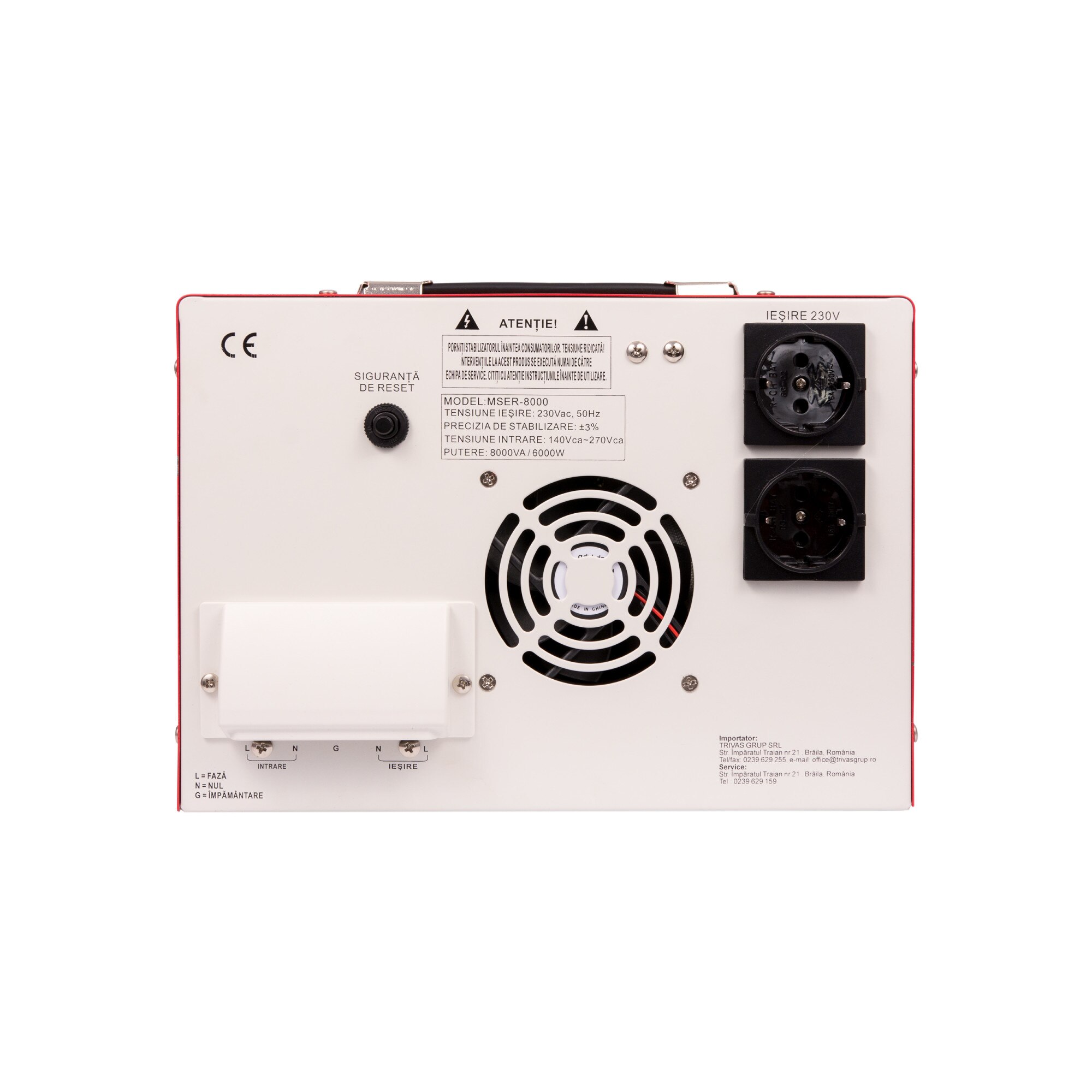 Stabilizator de tensiune cu servomotor(precizie stabilizare ±3%) MSER ...
