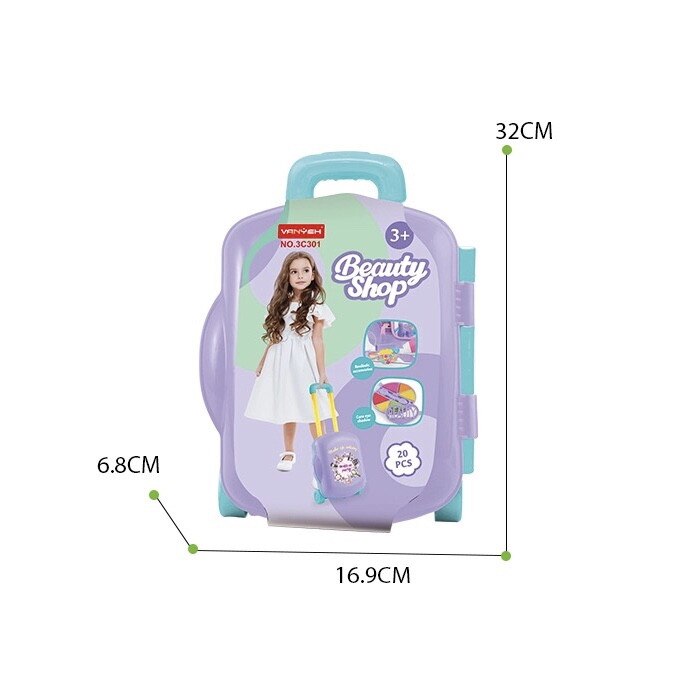 Set de cosmetica troler pentru fetite, RayaLand, mov, 19 piese - eMAG.ro