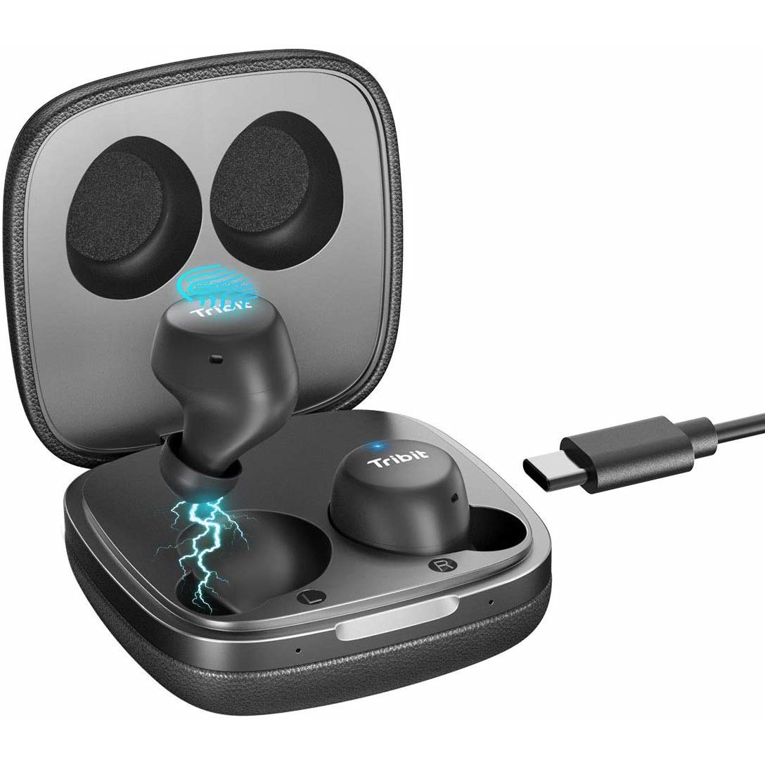 Casti Wireless Tribit FlyBuds bluetooth 5.0 Control prin Touch, Timp de ...