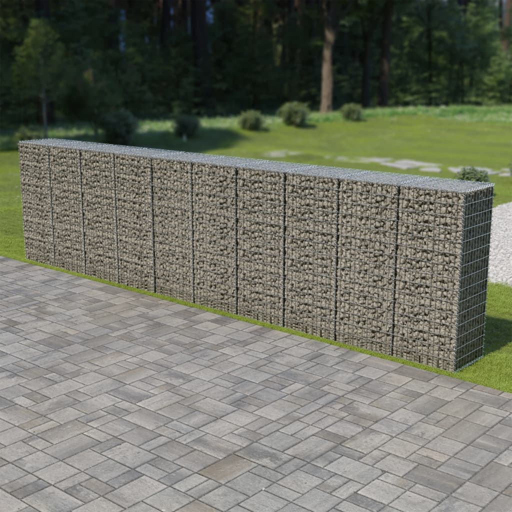 Gard tip gabion, vidaXL, Otel galvanizat, 600 x 50 x 150 cm, Argintiu ...