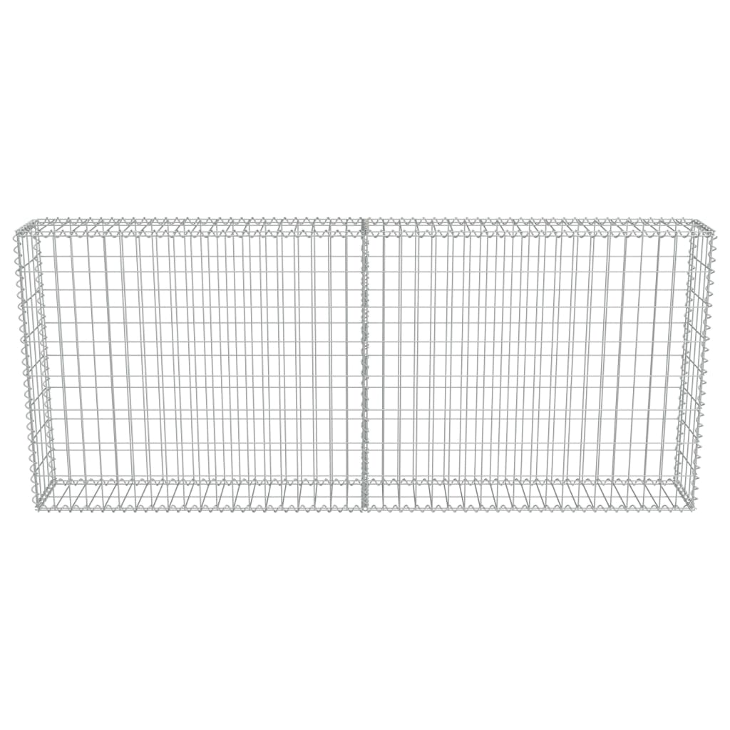 Gard tip gabion, vidaXL, Otel galvanizat, 200 x 20 x 85 cm, Argintiu ...