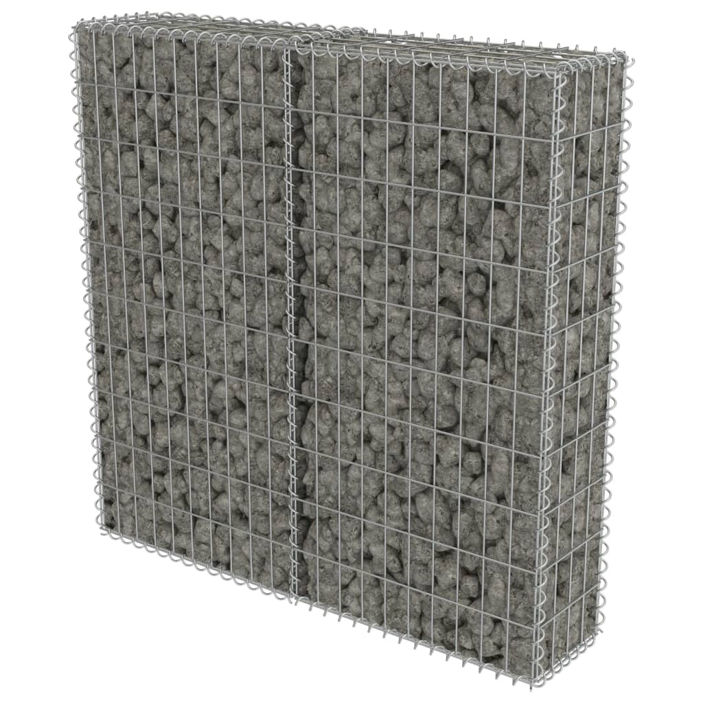 Gard tip gabion, vidaXL, Otel galvanizat, 100 x 20 x 100 cm, Argintiu ...