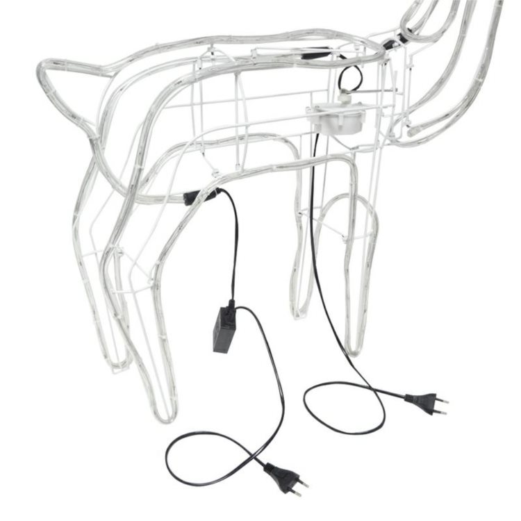 Decoratiune luminoasa de exterior, Ren cu cap rotativ, alb - eMAG.ro