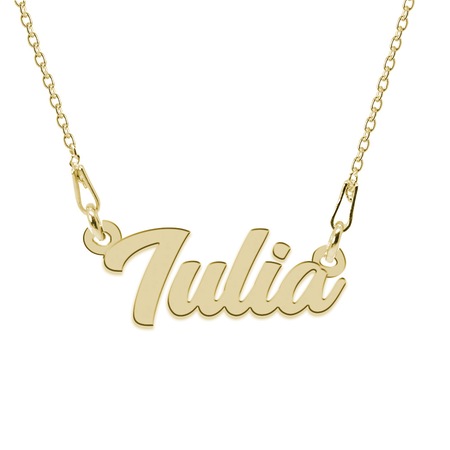 Colier Argint 925, Placat cu Aur 24K, Nume Iulia, 45 cm - eMAG.ro