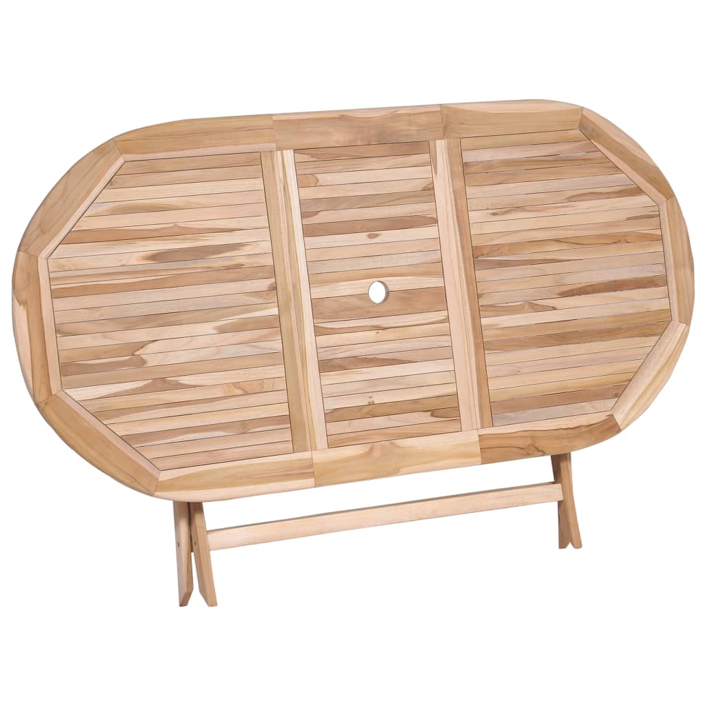 Masa pliabila de bar/gradina/terasa, vidaXL, Lemn tec, 160 x 80 x 75 cm ...