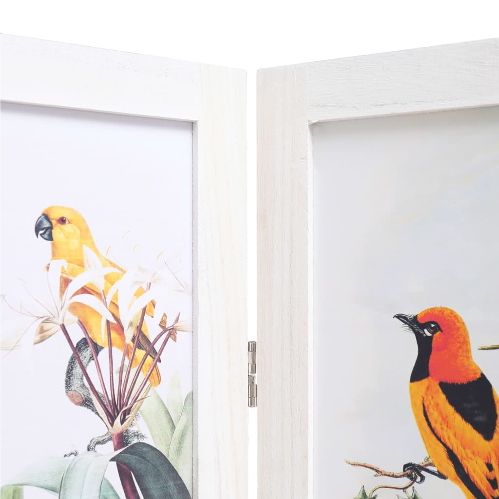 Paravan despartitor camera model pasari, vidaXL, MDF, 105 x 165 cm, Alb ...