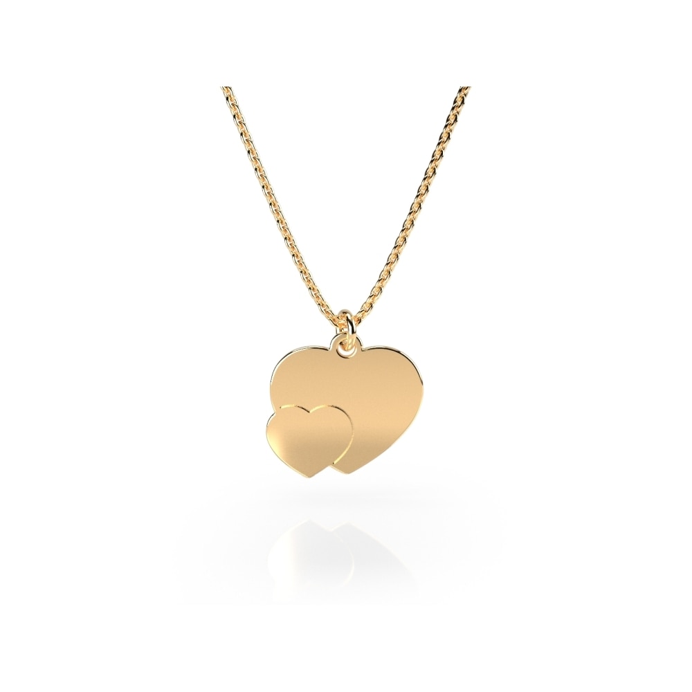 Colier din aur galben 14K Double Heart - eMAG.ro