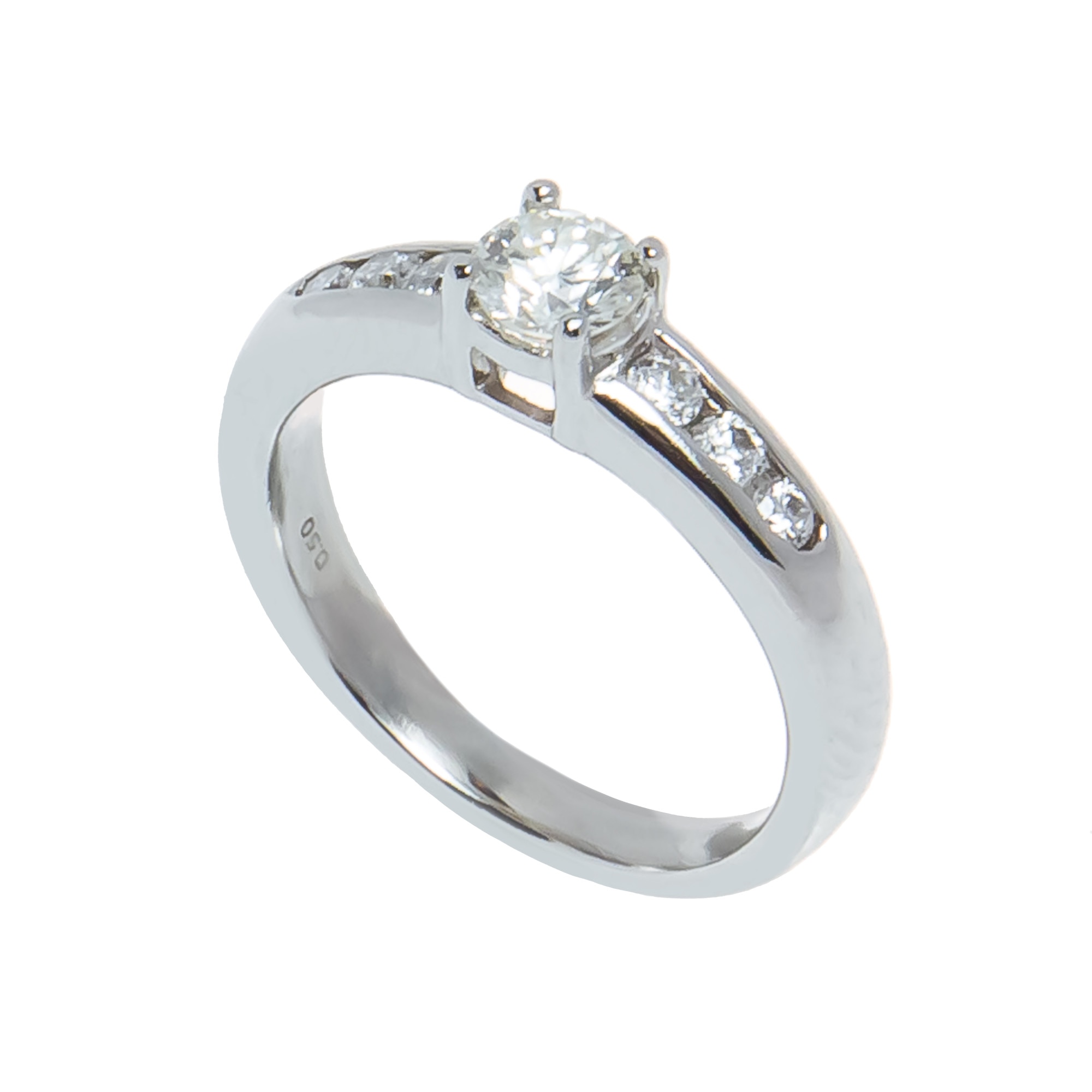 Inel din platina 950, diamante, 0.50 ct,, circumferinta 48 mm, IPT1 ...