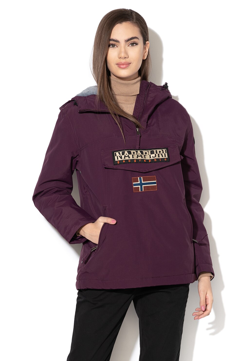 Napapijri, Geaca fara inchidere, cu aplicatie logo Rainforest, Violet ...
