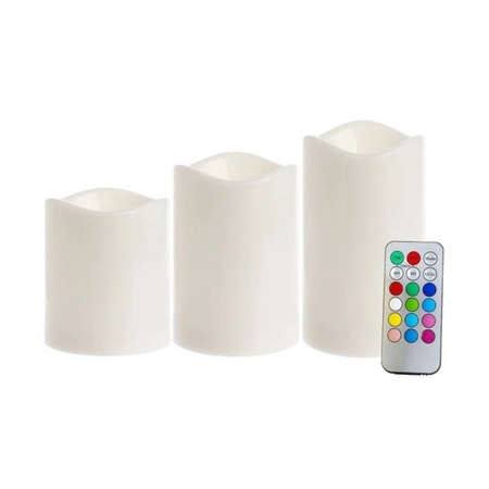 Set 3 lumanari LED RGB, 3 moduri iluminare cu telecomanda - eMAG.ro