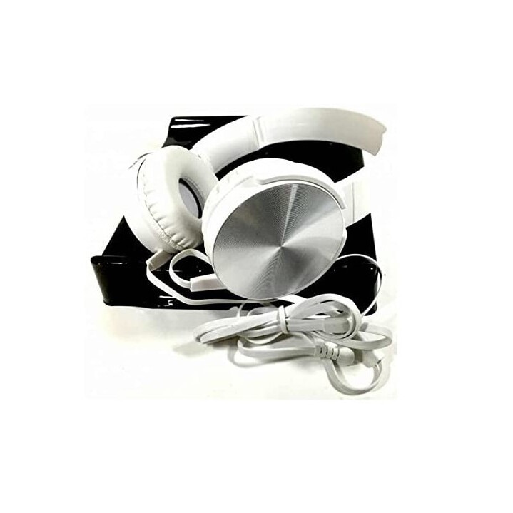 Casti audio extra bass, conectare cu fir, Alb, Jack 3.5 - eMAG.ro