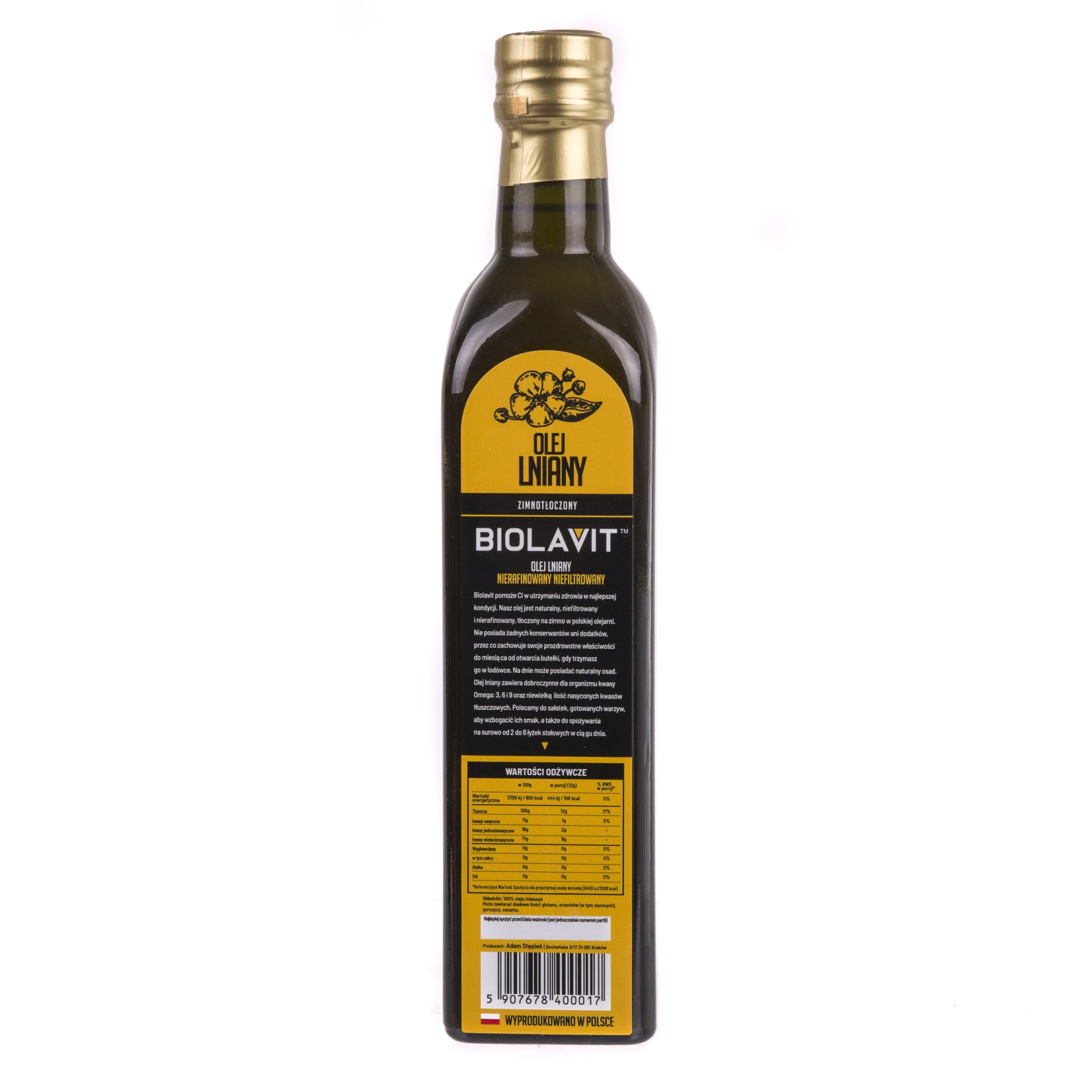 Ulei de In Presat la Race Nefiltrata Natural Biolavit 500 ml - eMAG.ro