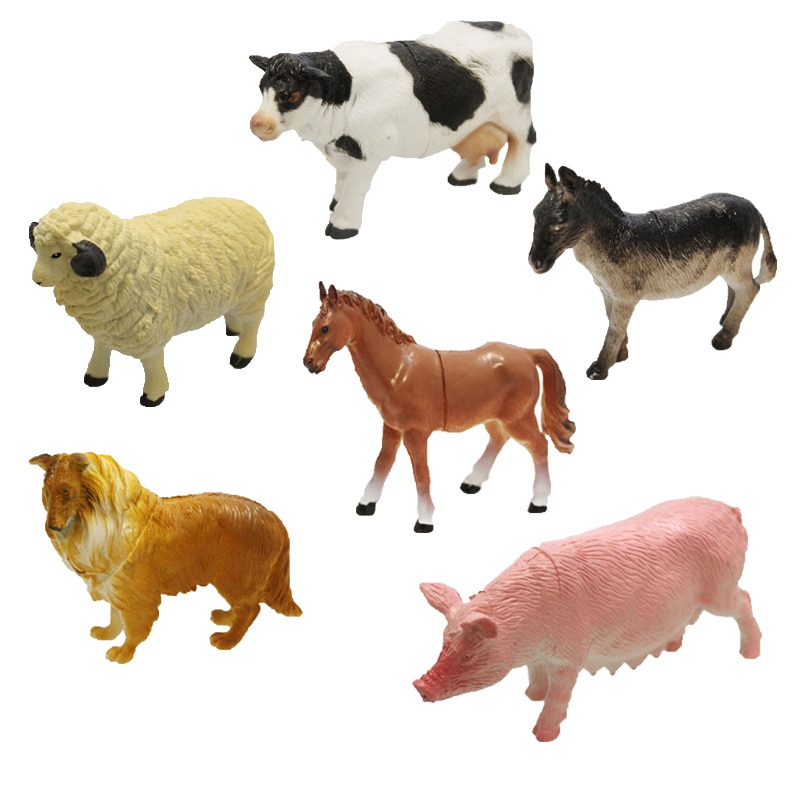 Set animale domestice 6 piese Unika Toy Farm 24391, Multicolor - eMAG.ro