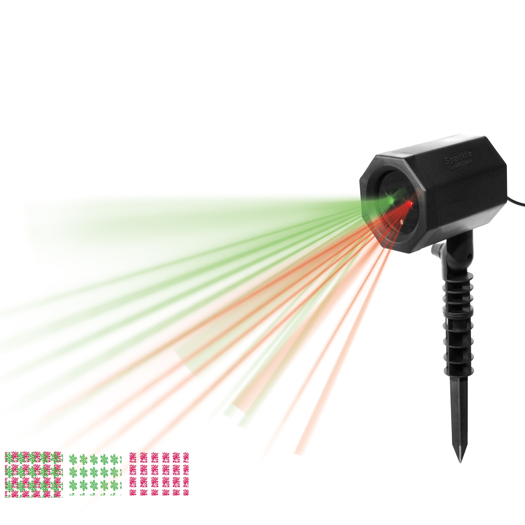 Коледен LED проектор, 3 теми, лазерна прожекция, Червен/Зелен - eMAG.bg