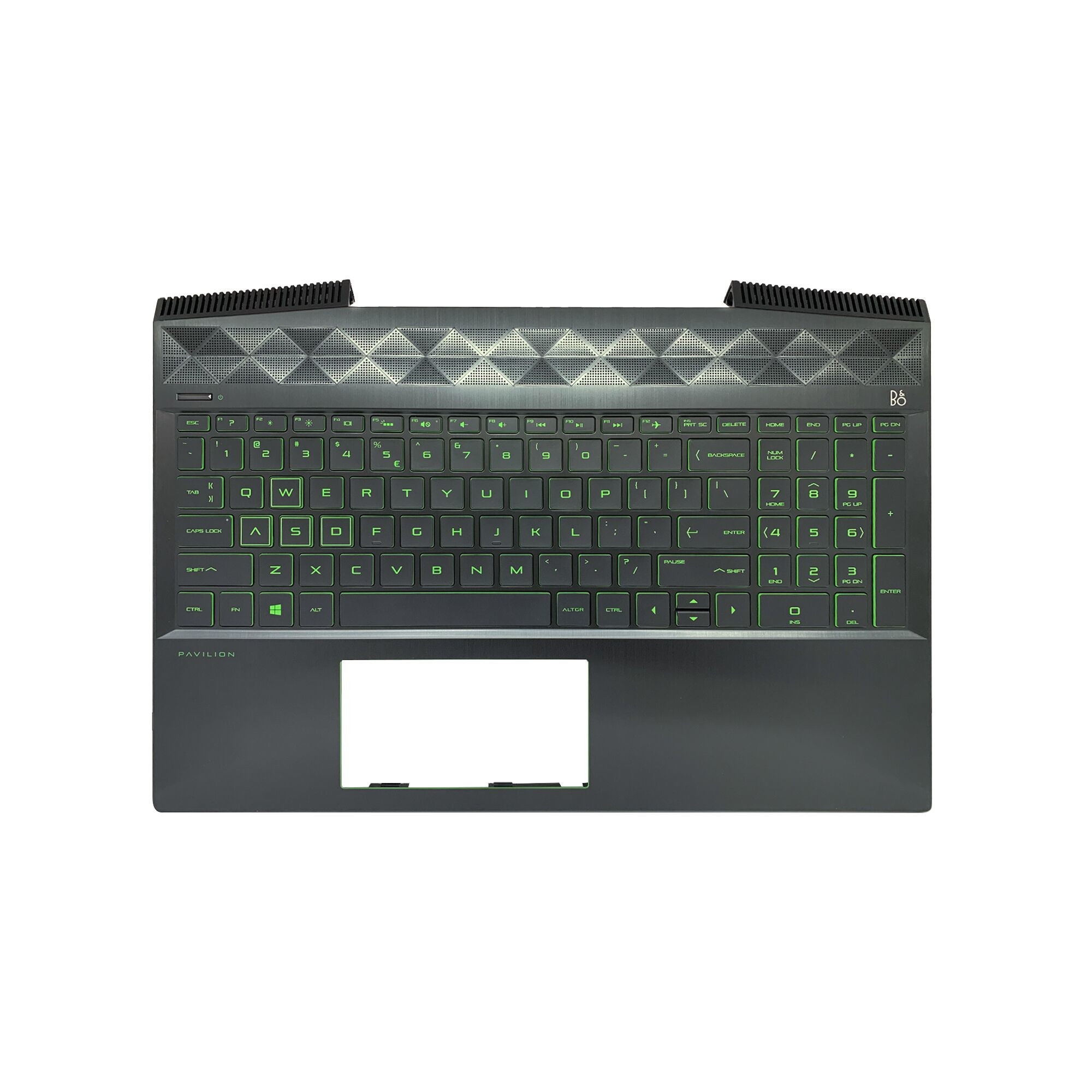 Carcasa superioara neagra, cu tastatura cu iluminare verde pentru ... Carcasa superioara neagra, cu tastatura cu iluminare verde pentru ...