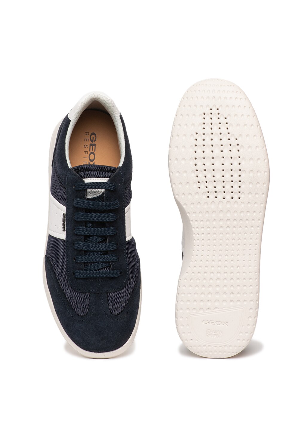 Geox, Pantofi sport cu garnituri din piele intoarsa Kennet - eMAG.ro