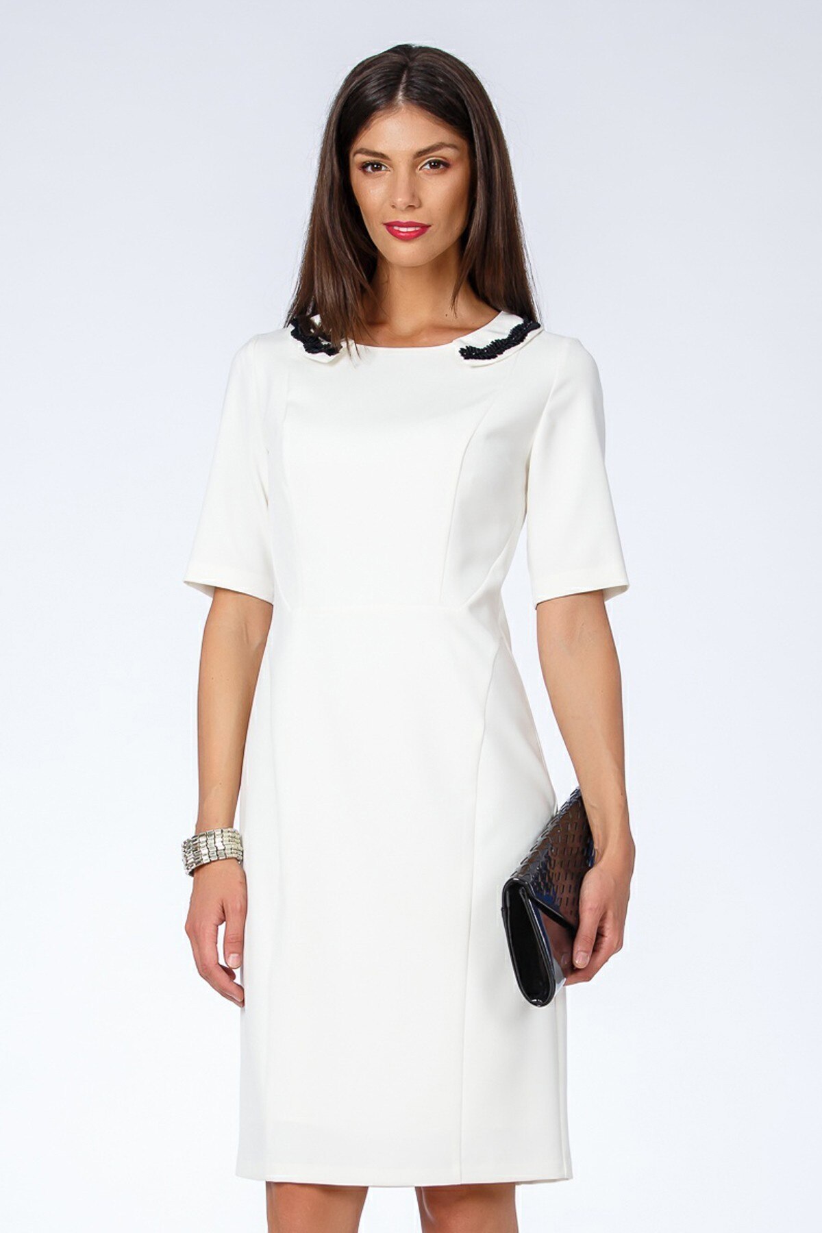 Rochie crep Kim, Ivoire Sense, 40 - eMAG.ro